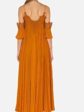 Self-Portrait | Dresses | Selfportrait Burnt Orange Coldshoulder Maxi ...